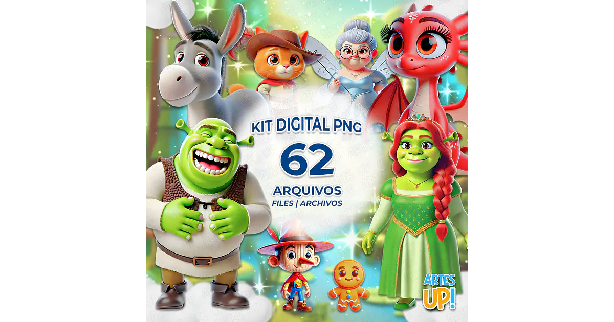 Kit digital PNG de Shrek