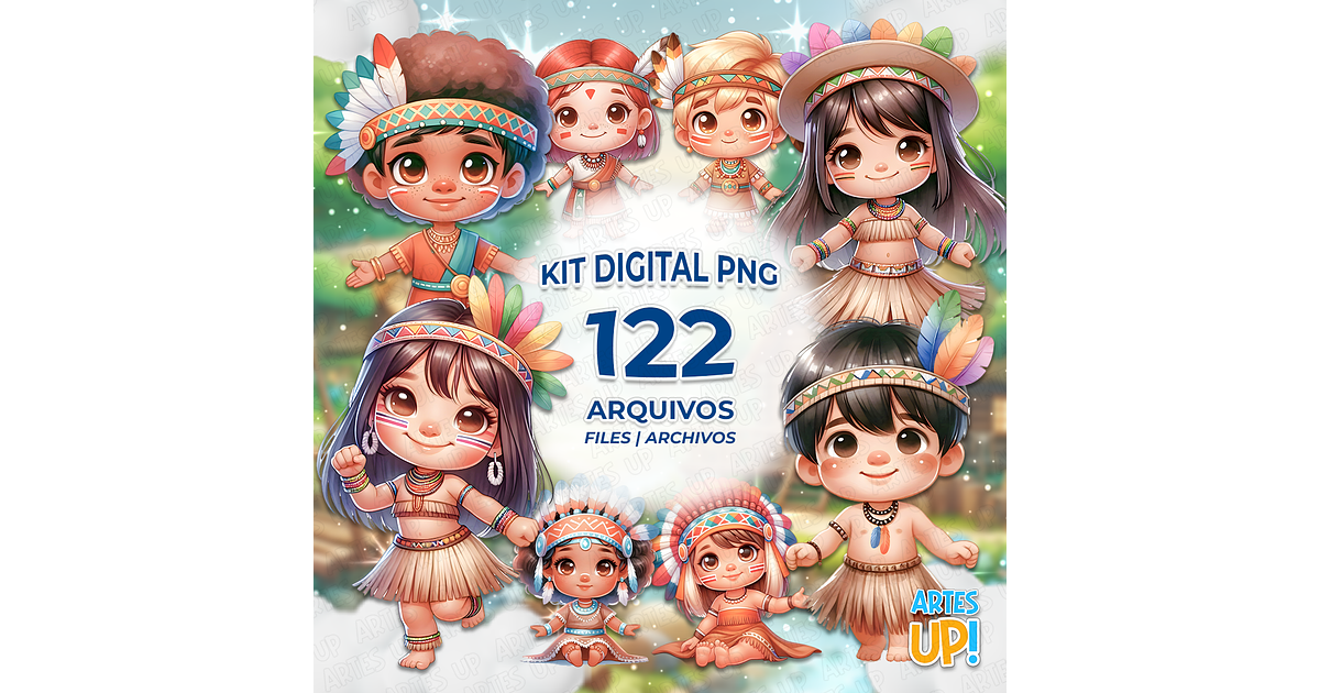 Kit digital de acuarela indígena PNG Clipart