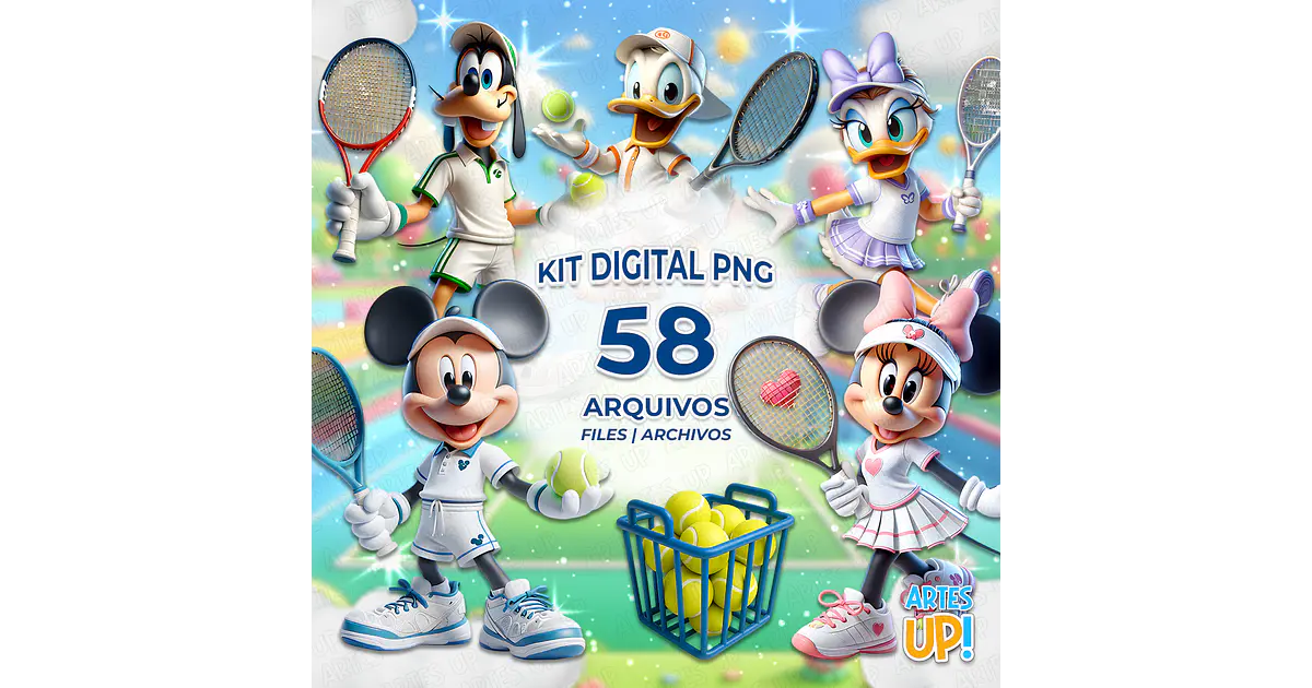 Disney Tennis Clipart Digital Kit PNG