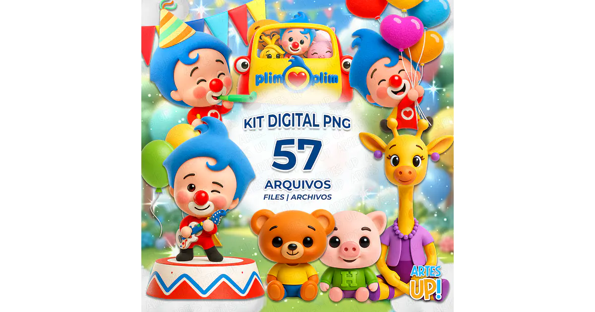 Kit digital PNG Plim Plim, un héroe del corazón 3D Clipart