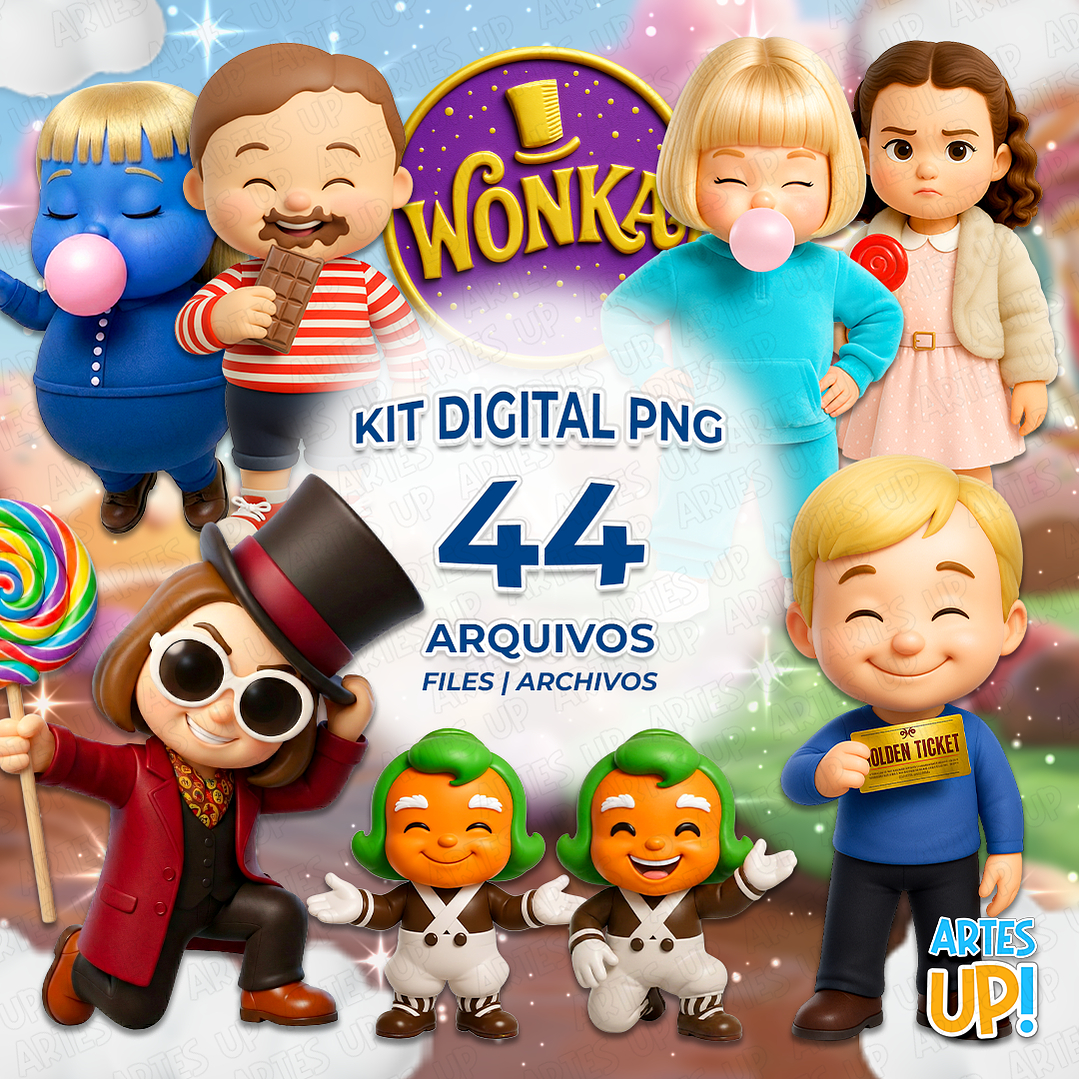 Cute 3D PNG Digital Kit of Fantastic Chocolate Factory