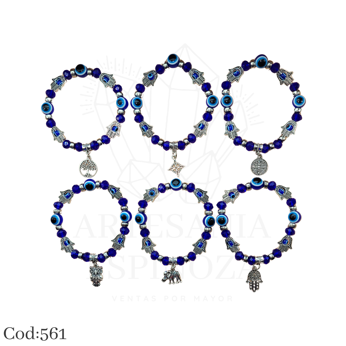 pulsera de cristales azules