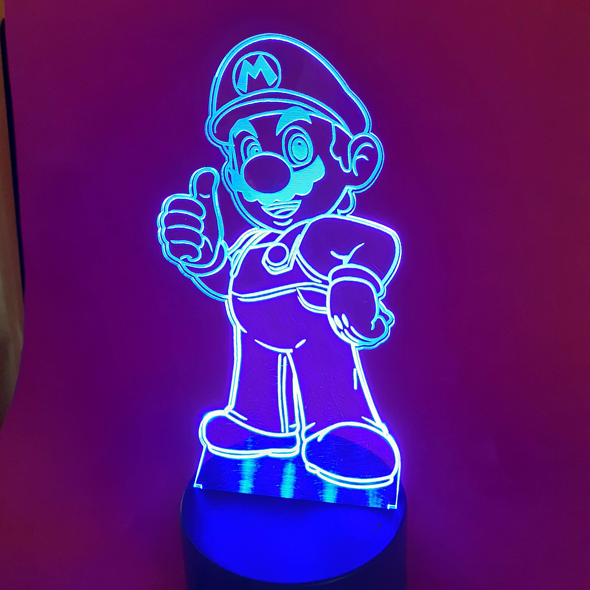 Lámparas led efecto 3d, SUPER MARIO BROS 2, 7 Colores