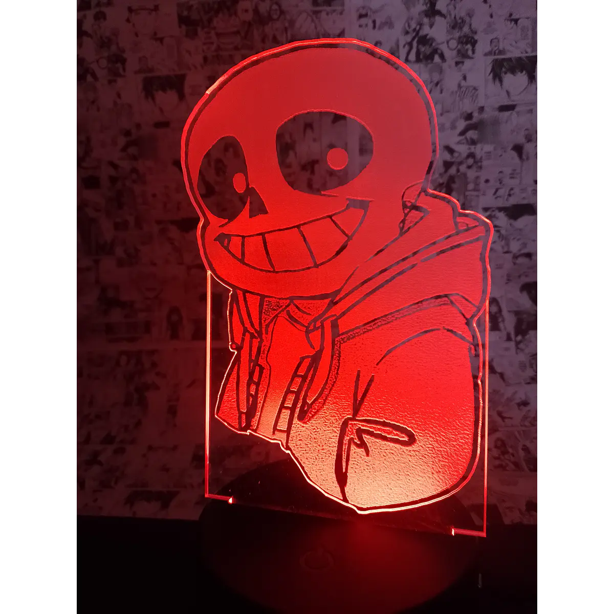 Lámparas Led Efecto 3D, SANS UNDERTALE, 7 Colores + control