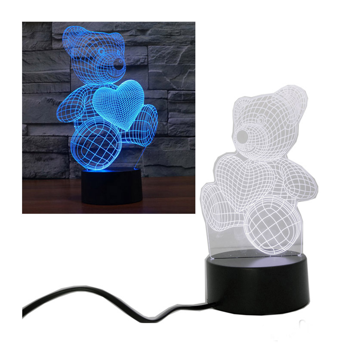 Lámparas Led Efecto 3D, SANS UNDERTALE, 7 Colores + control