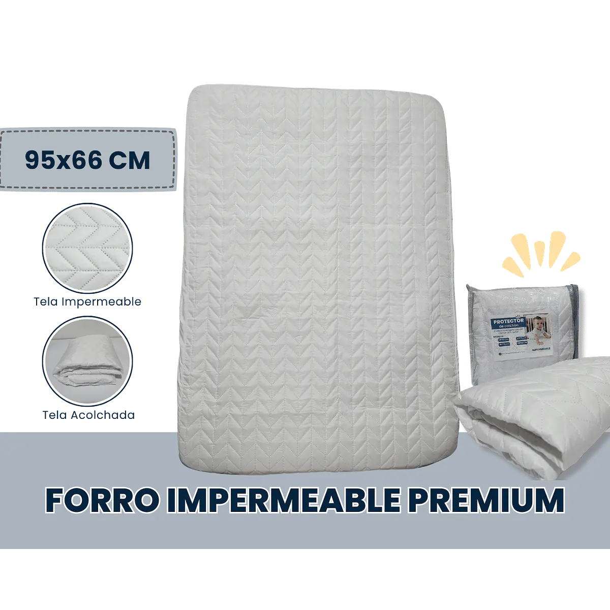 Forro Impermeable PREMIUM para colchón 66x95CM