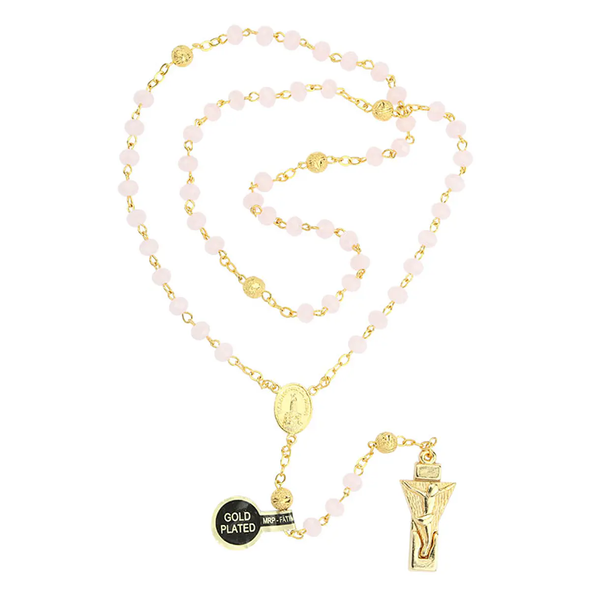 Pink crystal rosary of Fatima