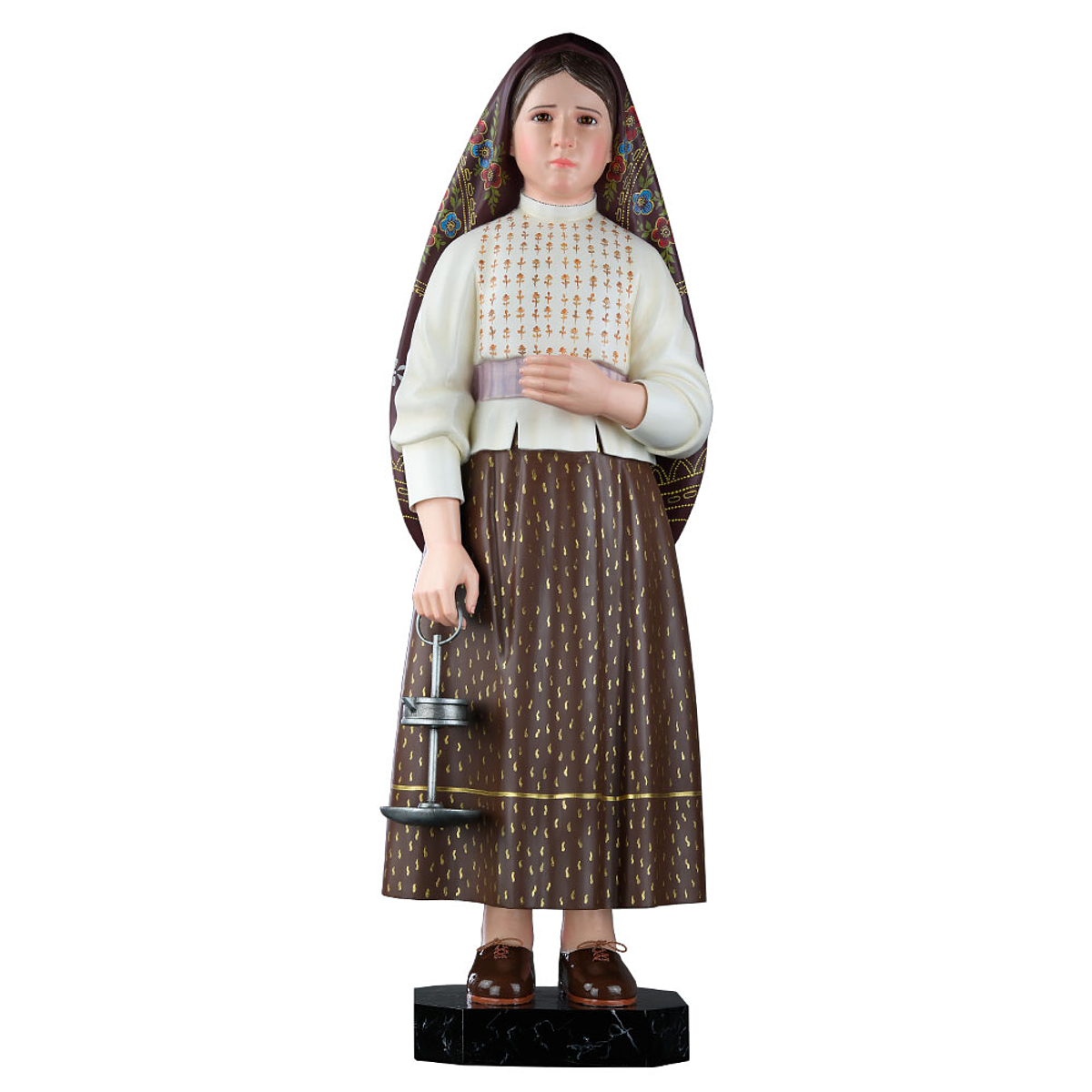 Statue of Saint Jacinta Marto and Saint Francisco Marto carv