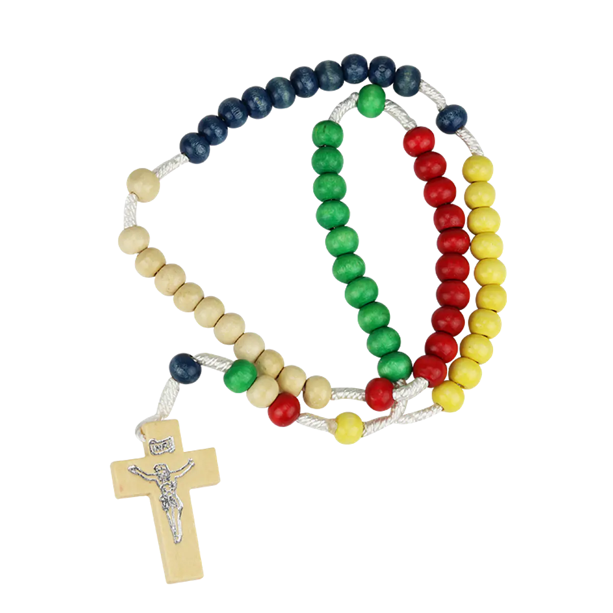 Rosario de madera de colores