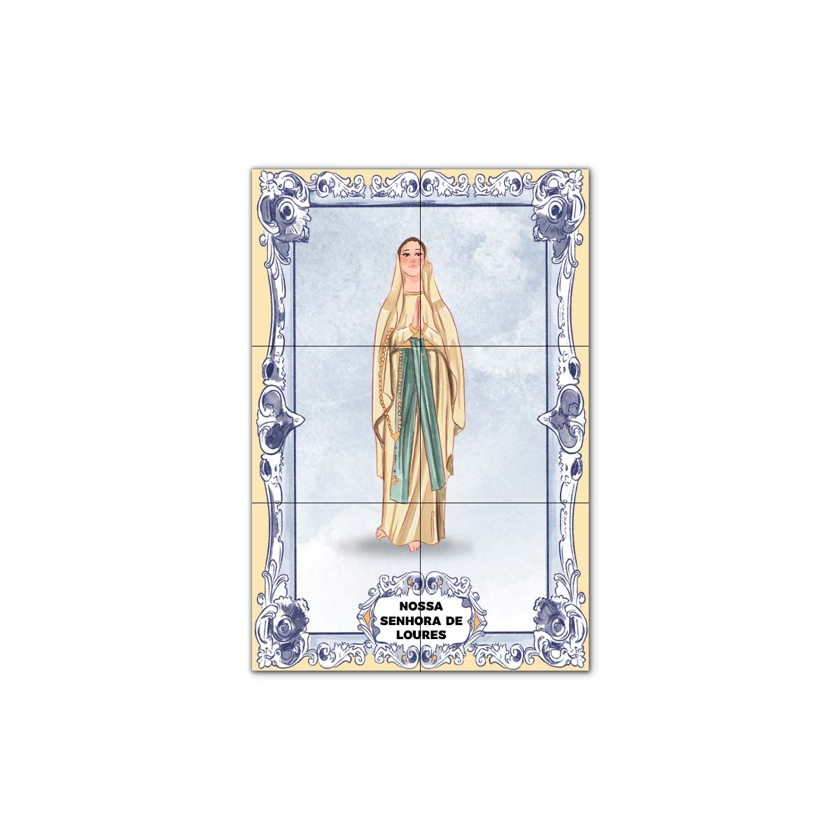 Our Lady of Lourdes Tile Panel 30 cm x 45 cm