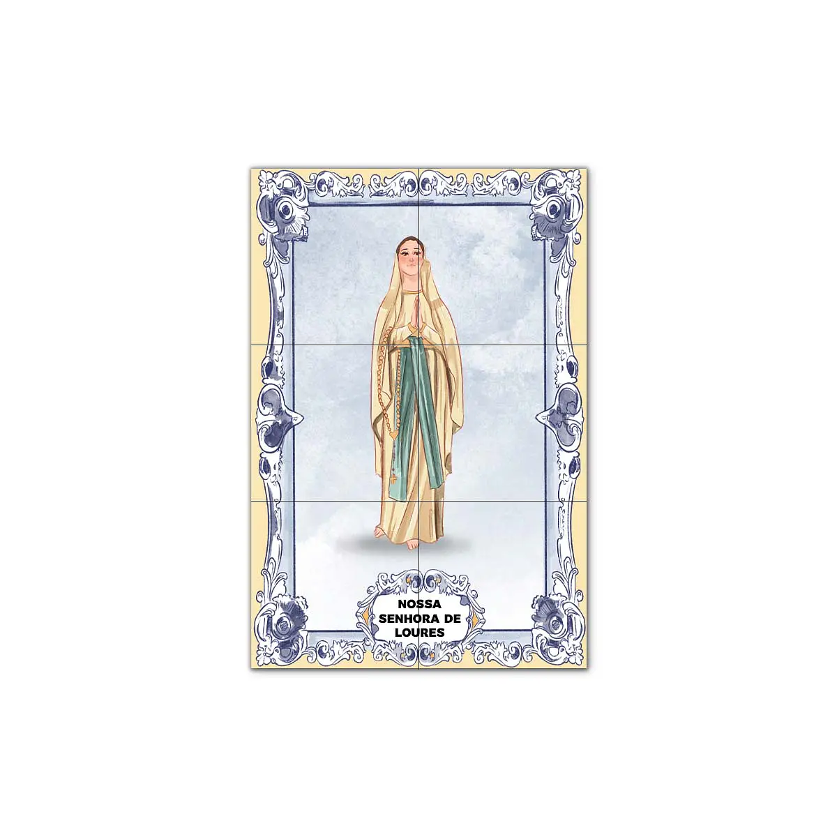 Our Lady of Lourdes Tile Panel 30 cm x 45 cm