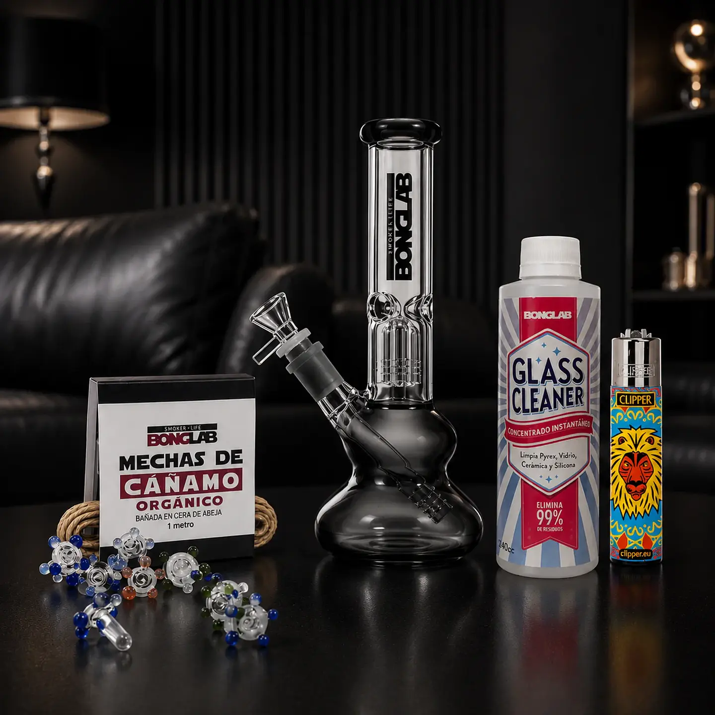 Pack Bong Bonglab Fat Candy con Clipper | Astro Growshop