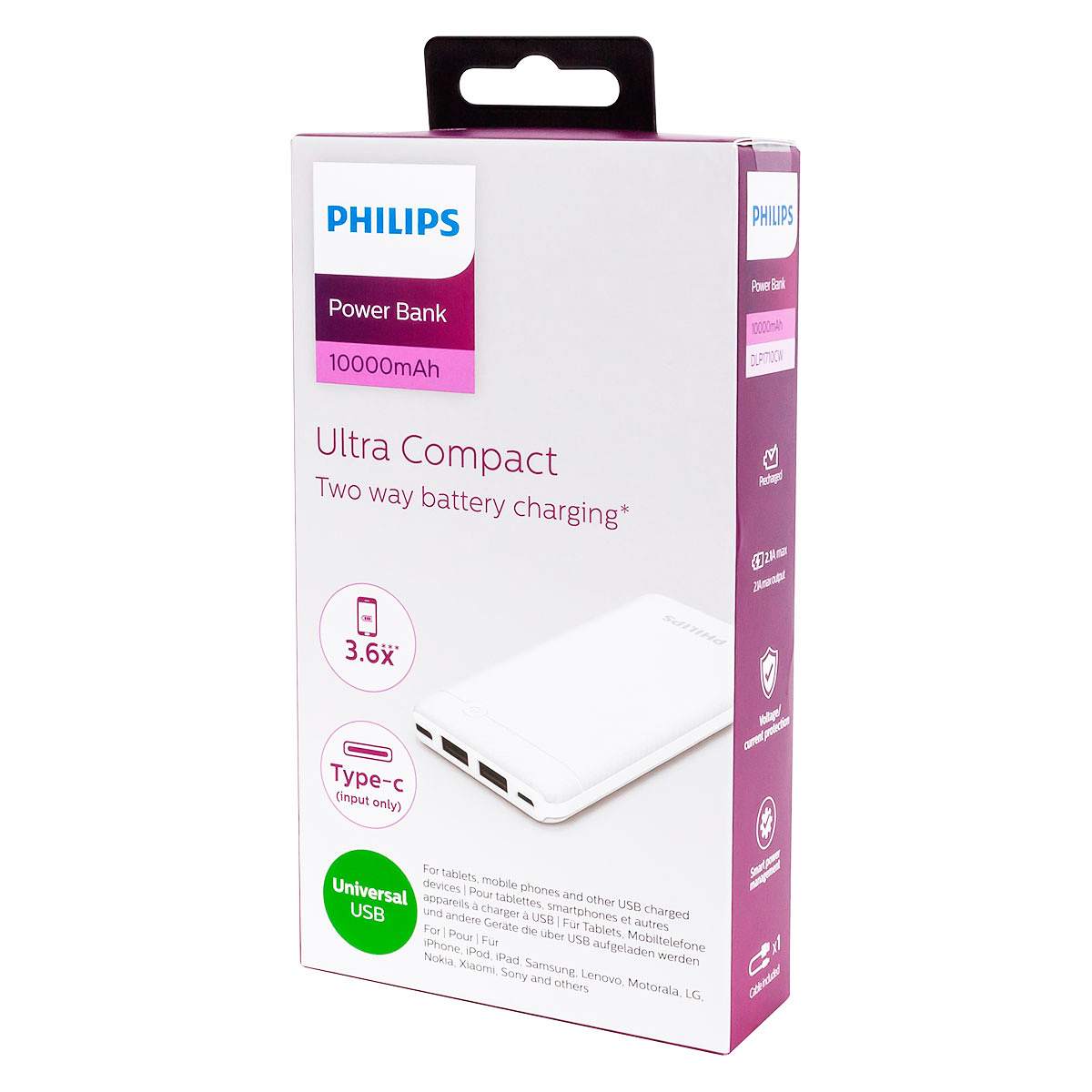 POWER BANK PHILIPS 10000 MAH BLANCA