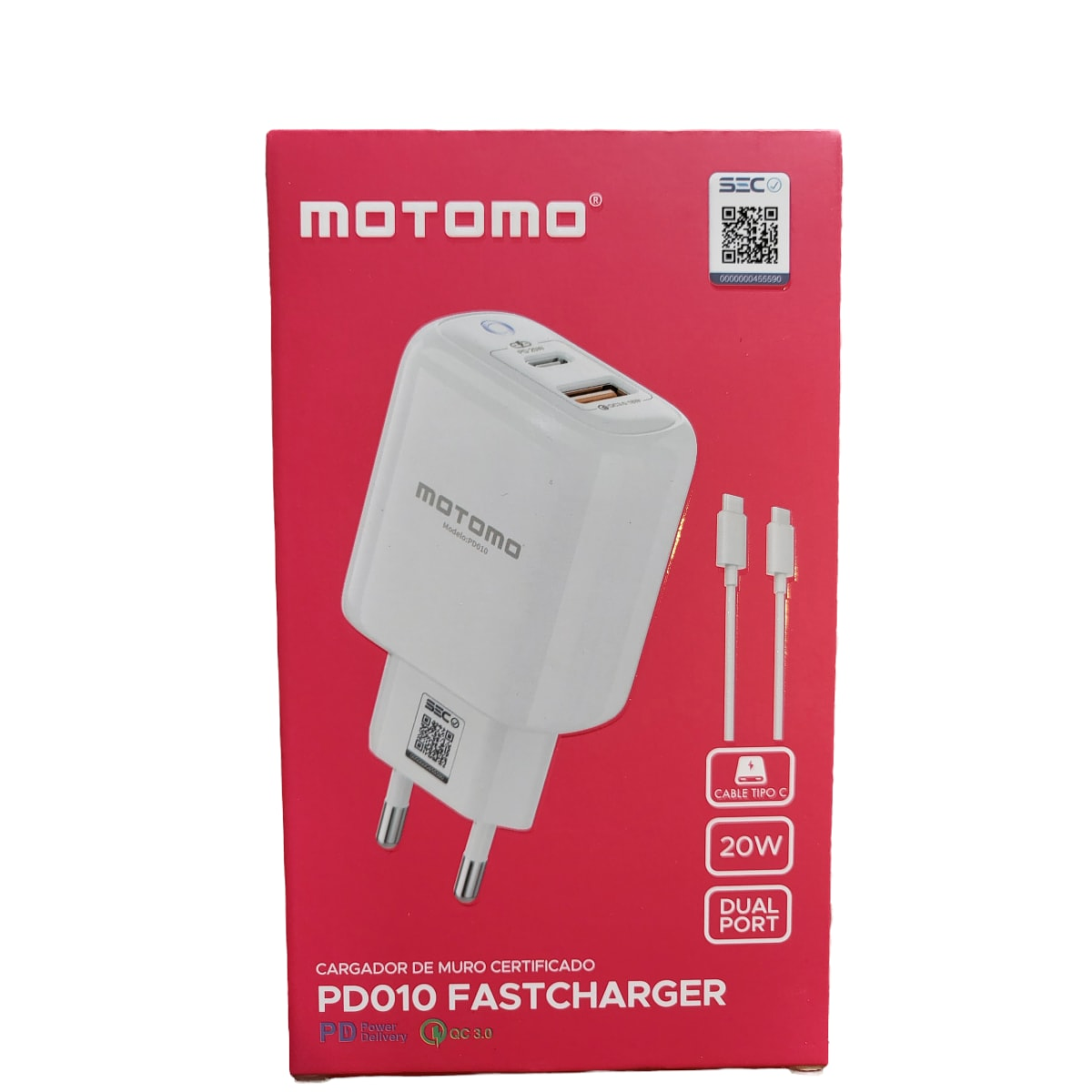 CARGADOR MOTOMO 20W CON CABLE C