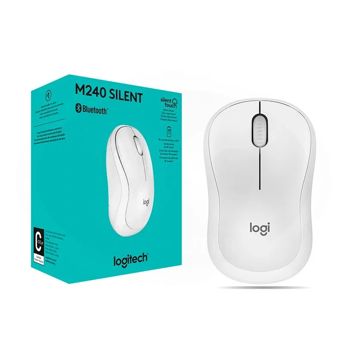 MOUSE LOGITECH BT M240 SILENTE BLANCO