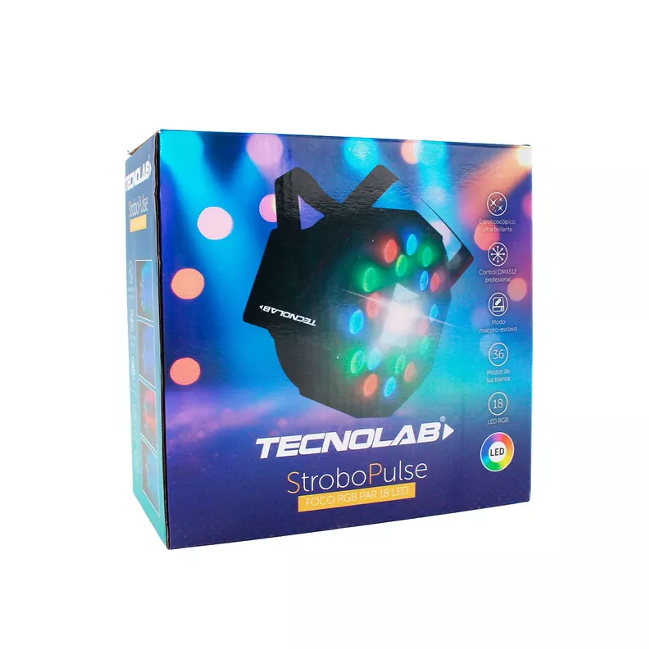Foco Par Rgb 18 Led Estrobo Pulse Y Dmx512 TL772 Tecnolab