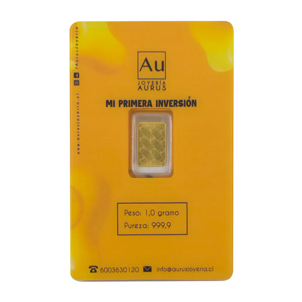 Lingotes de Oro de 24 Kilates 1 Gramo Aurus Joyería - Tu ...