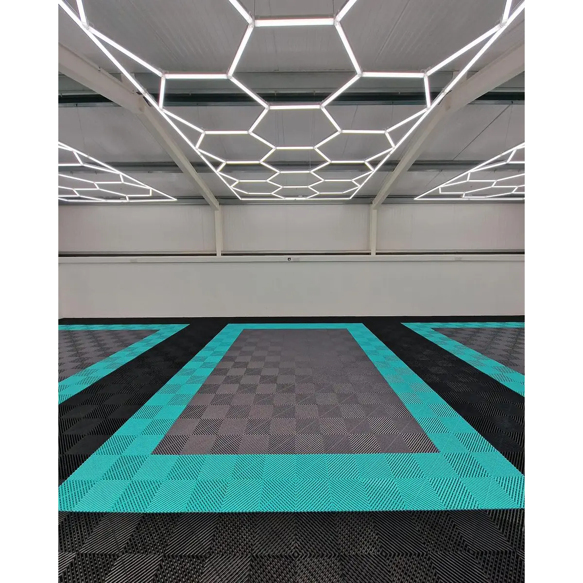 Luces Led Techo Hexagonal 4.8x2.4m Taller Detailing Barberia