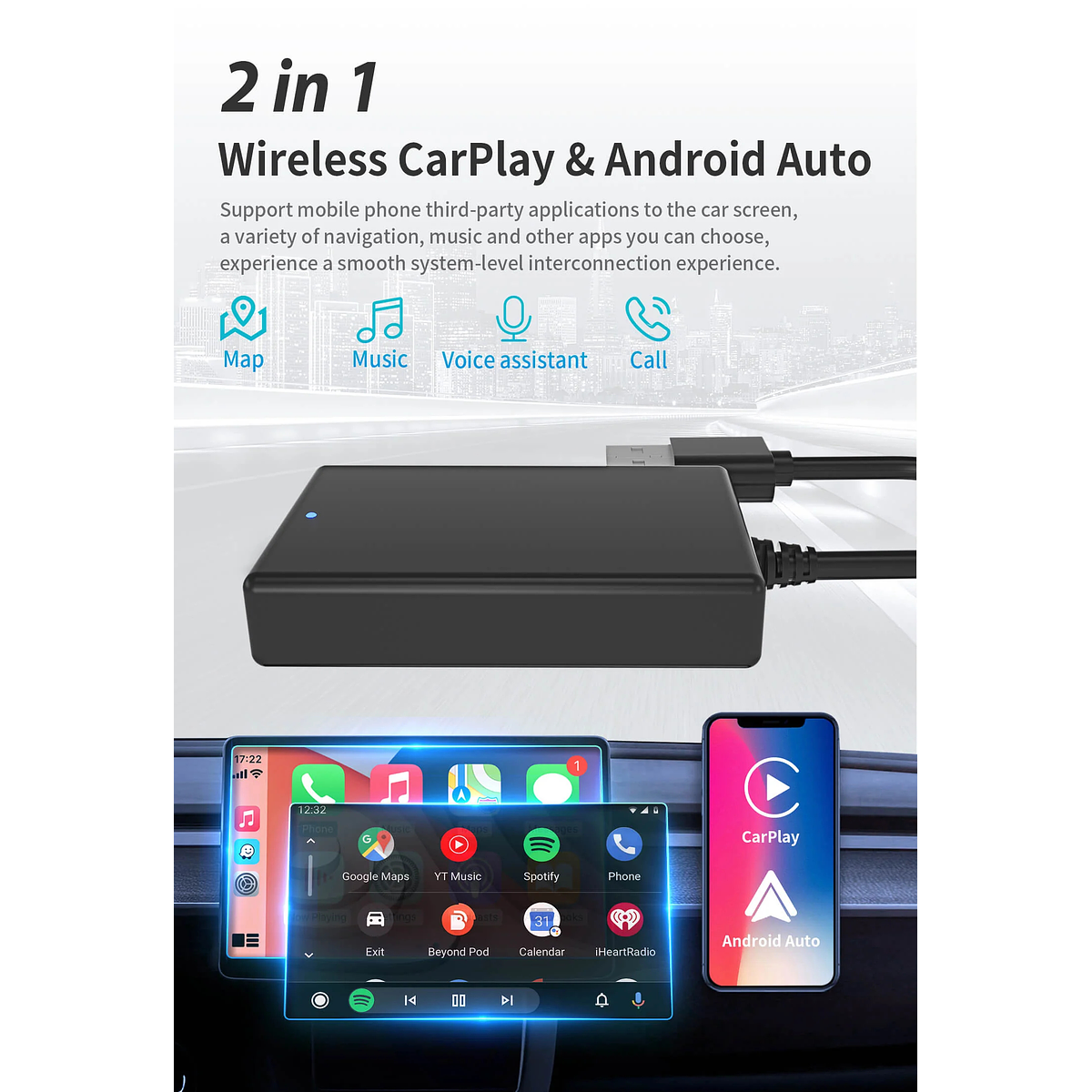 Convierte CarbitLink a Carplay & Android Auto Inalámb...