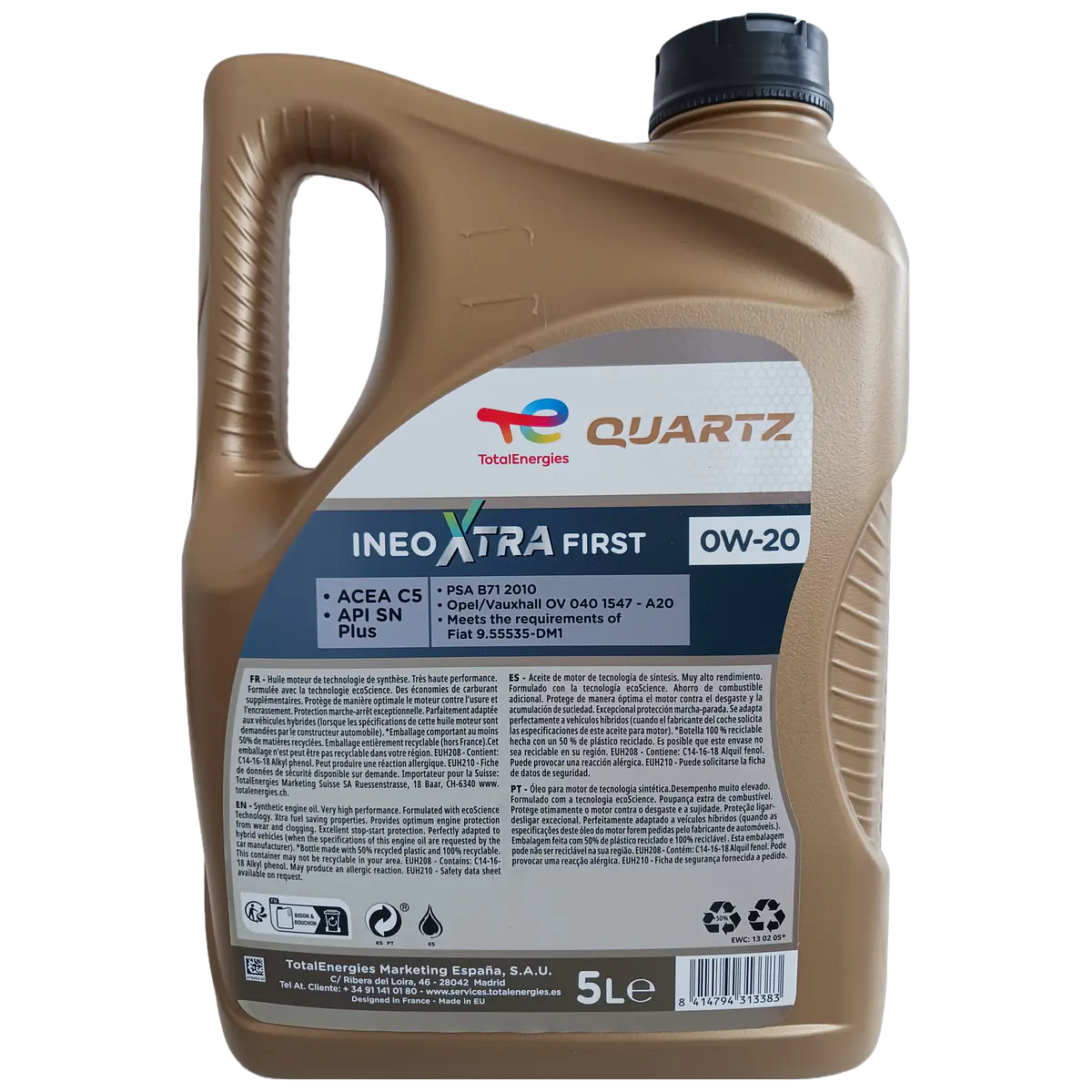 Óleo Total Quartz Ineo Xtra First 0w20 5L