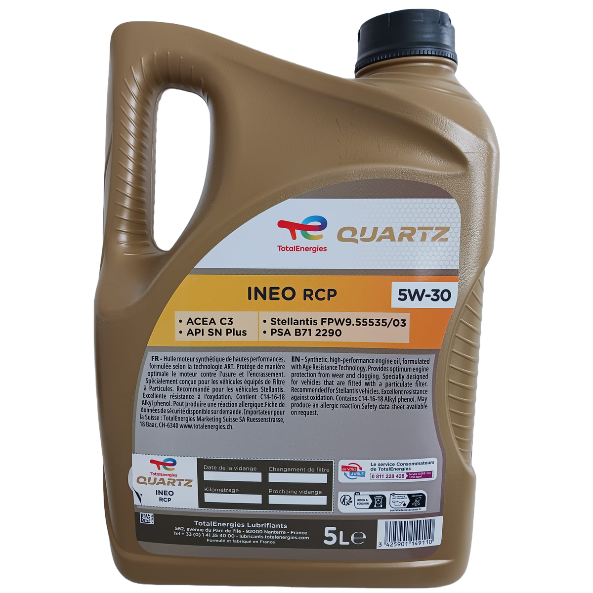 Óleo Total Quartz Ineo NOVO RCP 5W30 5L