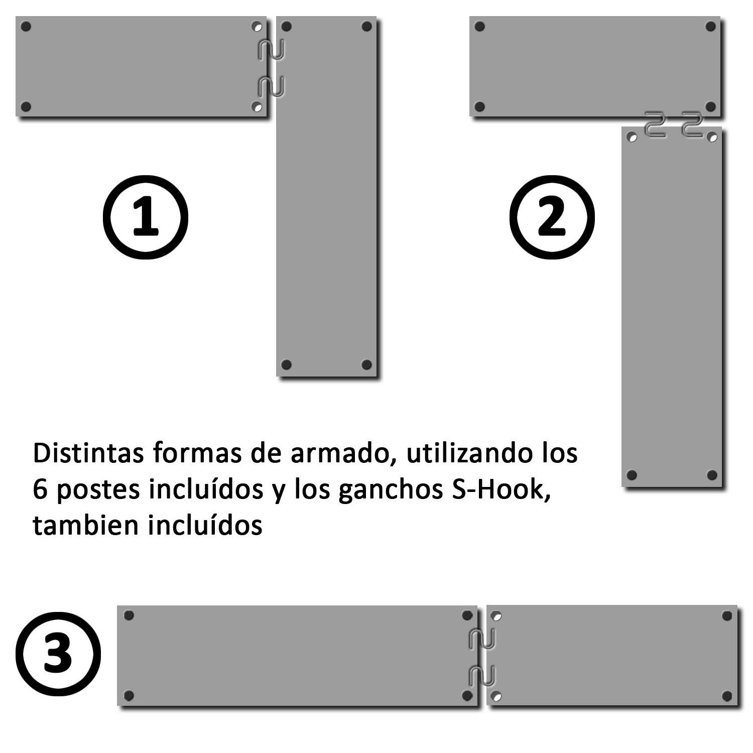 Estante En L Acero Cromado 61X(91/152)X188 Cm 5 Repisas