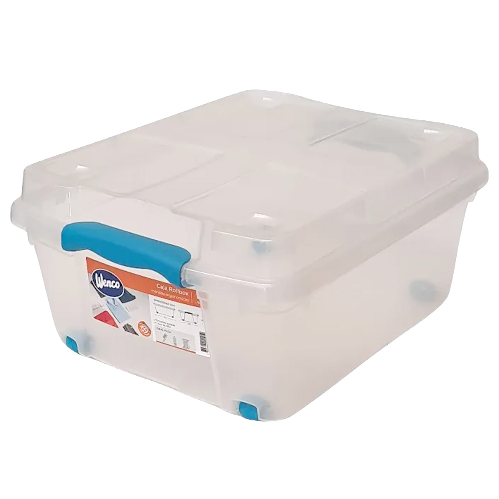 Caja Rollbox transparente de 100 lts de 53x40x32 cm