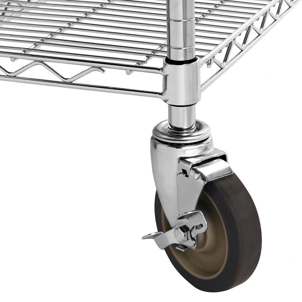 Estante Móvil Acero Cromado Olympic 61X91X174 Cm 4 Repisas