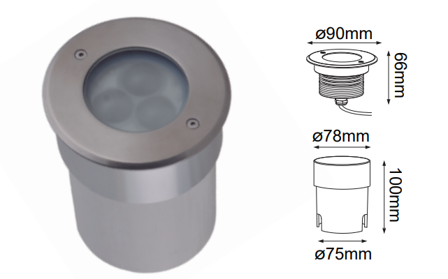 Mini Hydra Sub-aqua 07-4031-WW 7W 490Lm 24V IP68 3000K