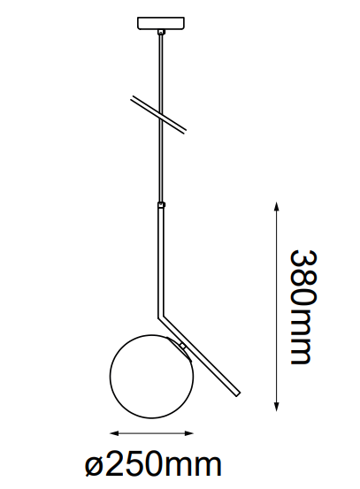 Sonne Colgante Q31627-BK D250*H380 E26 1*60W Acabado Negro