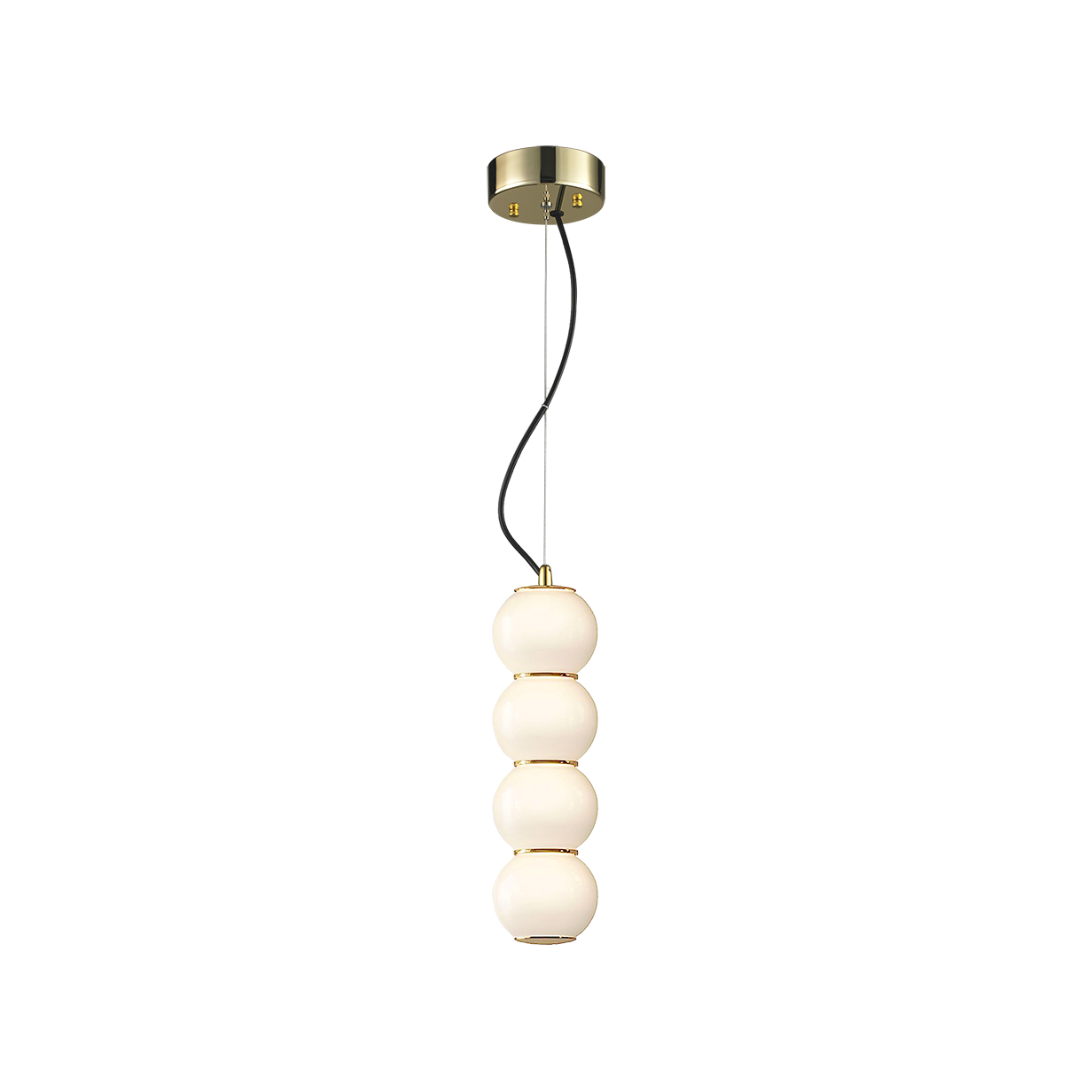 Q10344-GD Tribeca Colgante 4 Luces 12W Acabado Blanco/Oro Lu