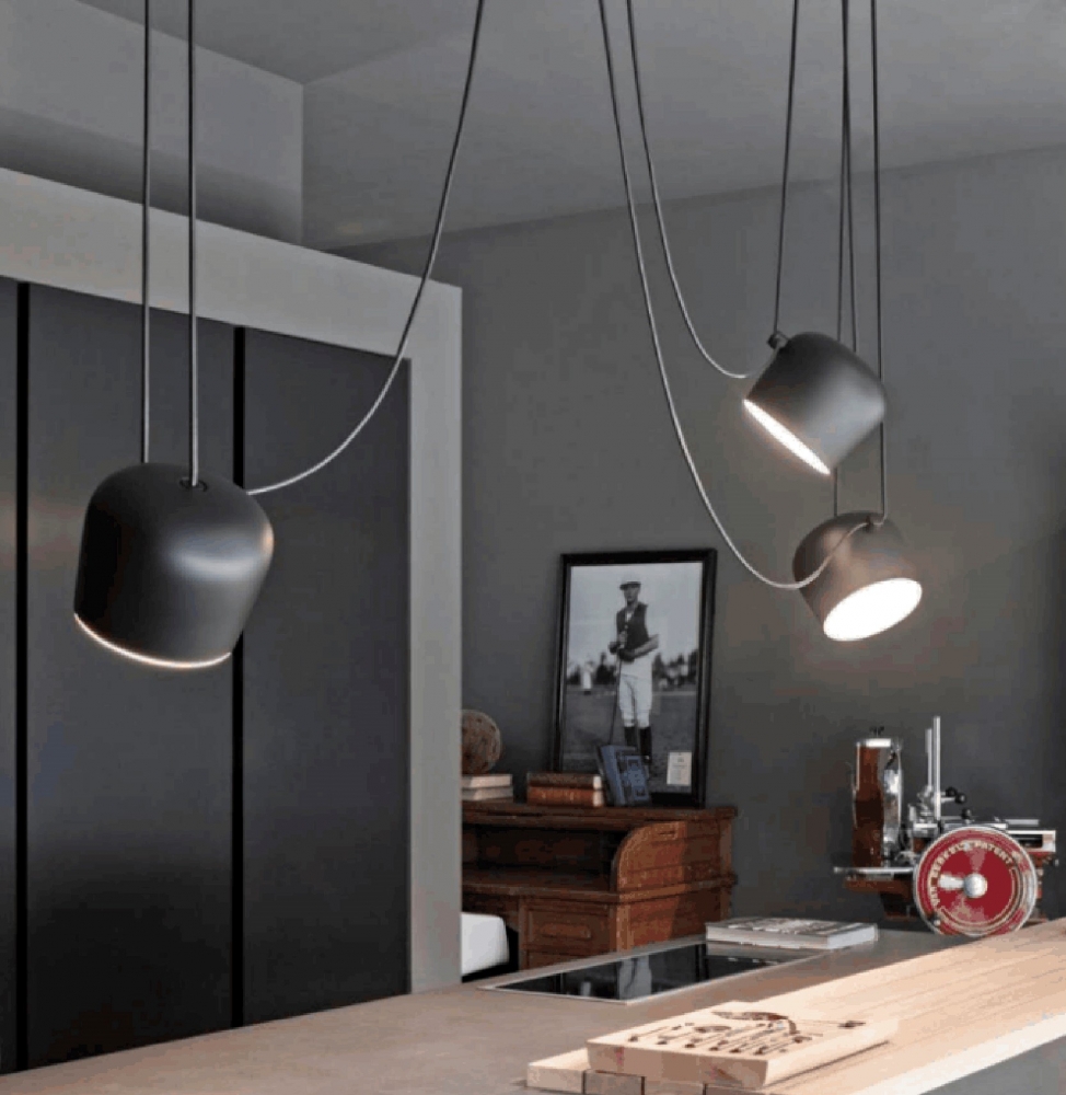 Q27140-BK Lámpara Decorativa Marco 3 luces Acab. Negro