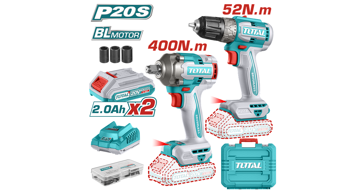 Combo Total UTCKLI20271 | Taladro + Llave Impacto 20V