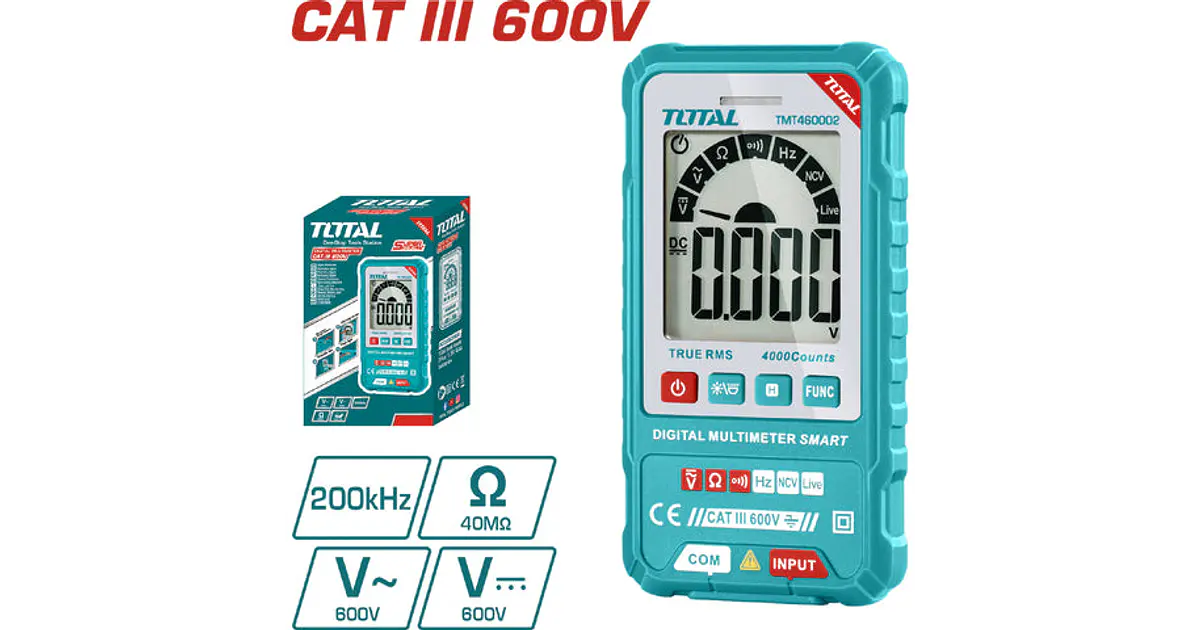 Multímetro Total TMT460002 600V True RMS Super Select | azto