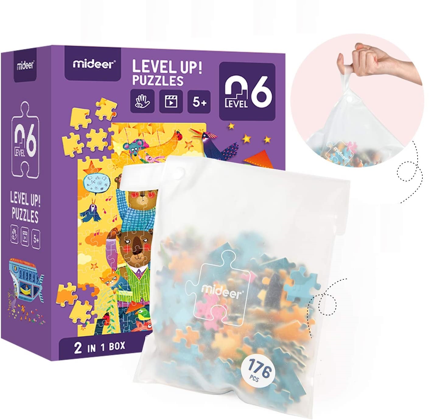 LEVEL UP PUZZLES NIVEL 6 IMAGINACIÓN, 2 PUZZLES