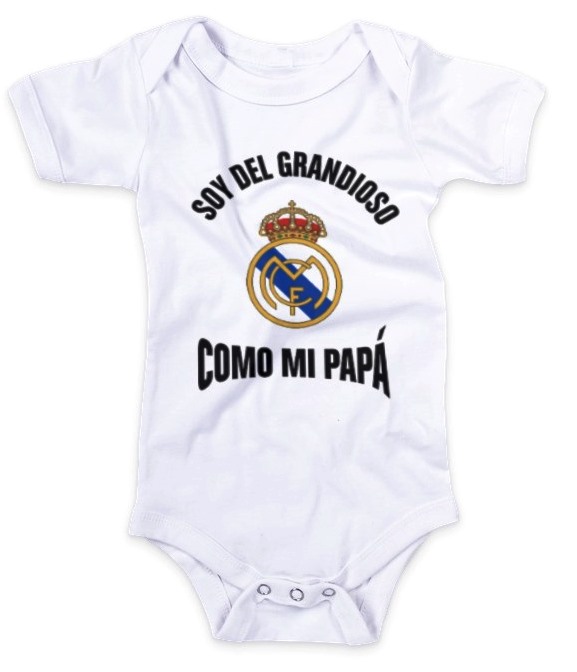 Soy del real como mi papá | Ropa de fútbol para bebés