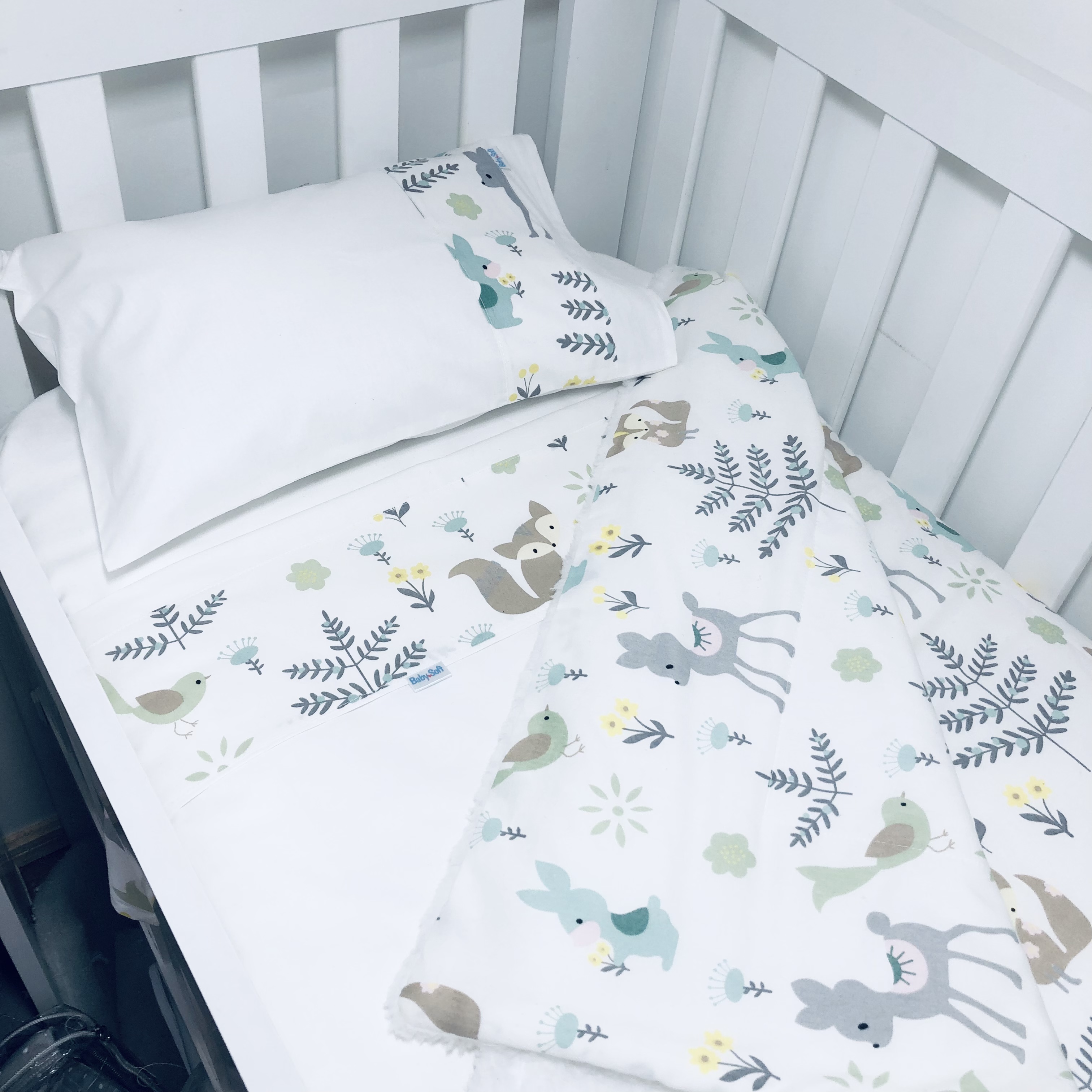 Set Cuna Colecho Diseño Premium Bosque Verde