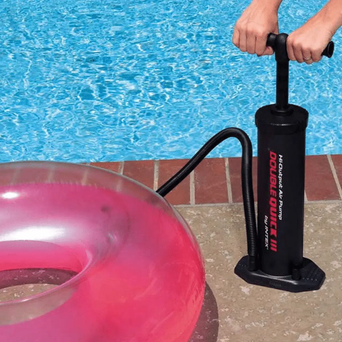 Inflador Manual Intex Infla y Desinfla Doble Velocidad Doubl
