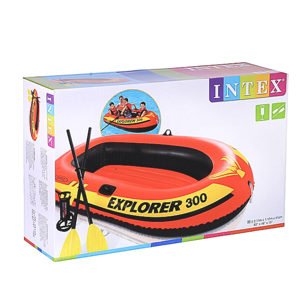 Bote Inflable Intex Explorer 300 Set Capacidad 186 Kg + R...
