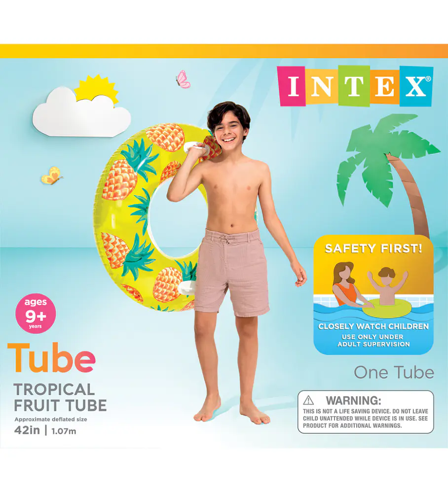 Flotador Inflable Redondo Intex con Sujetadores 107 Cm Tr...