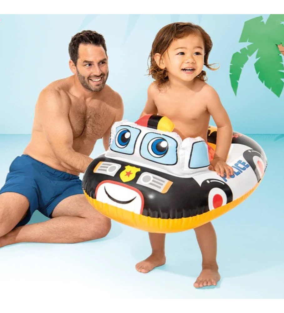 Flotador Inflable Bebé Intex Auto de Policía Capacidad 15...