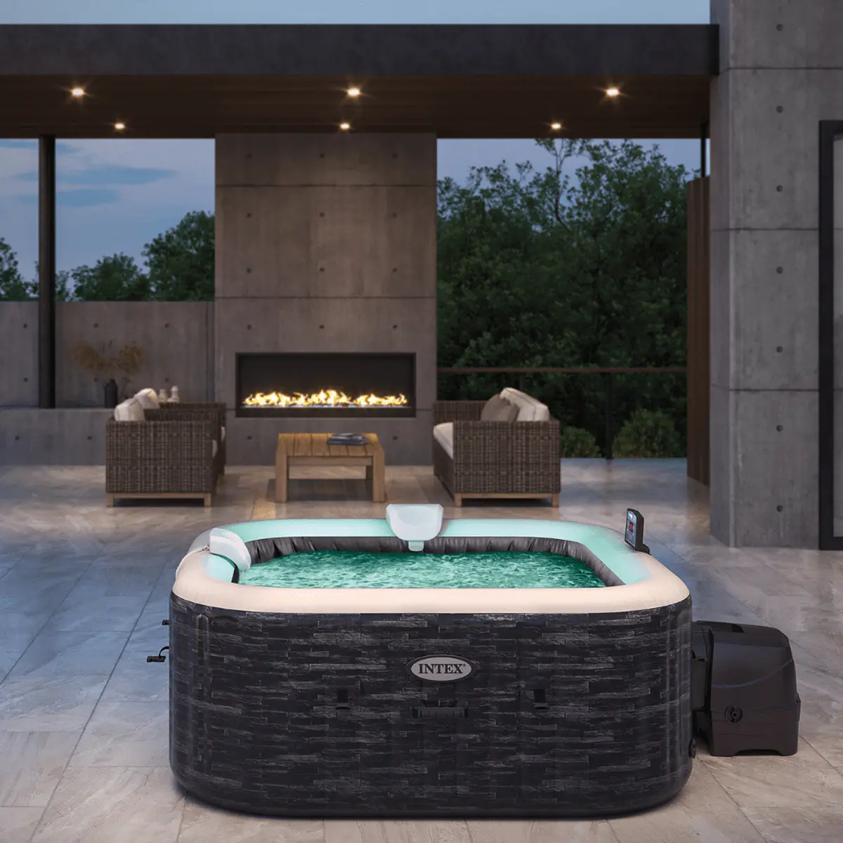 Spa Hot Tub Inflable Intex Greystone Deluxe SPA 4 Personas