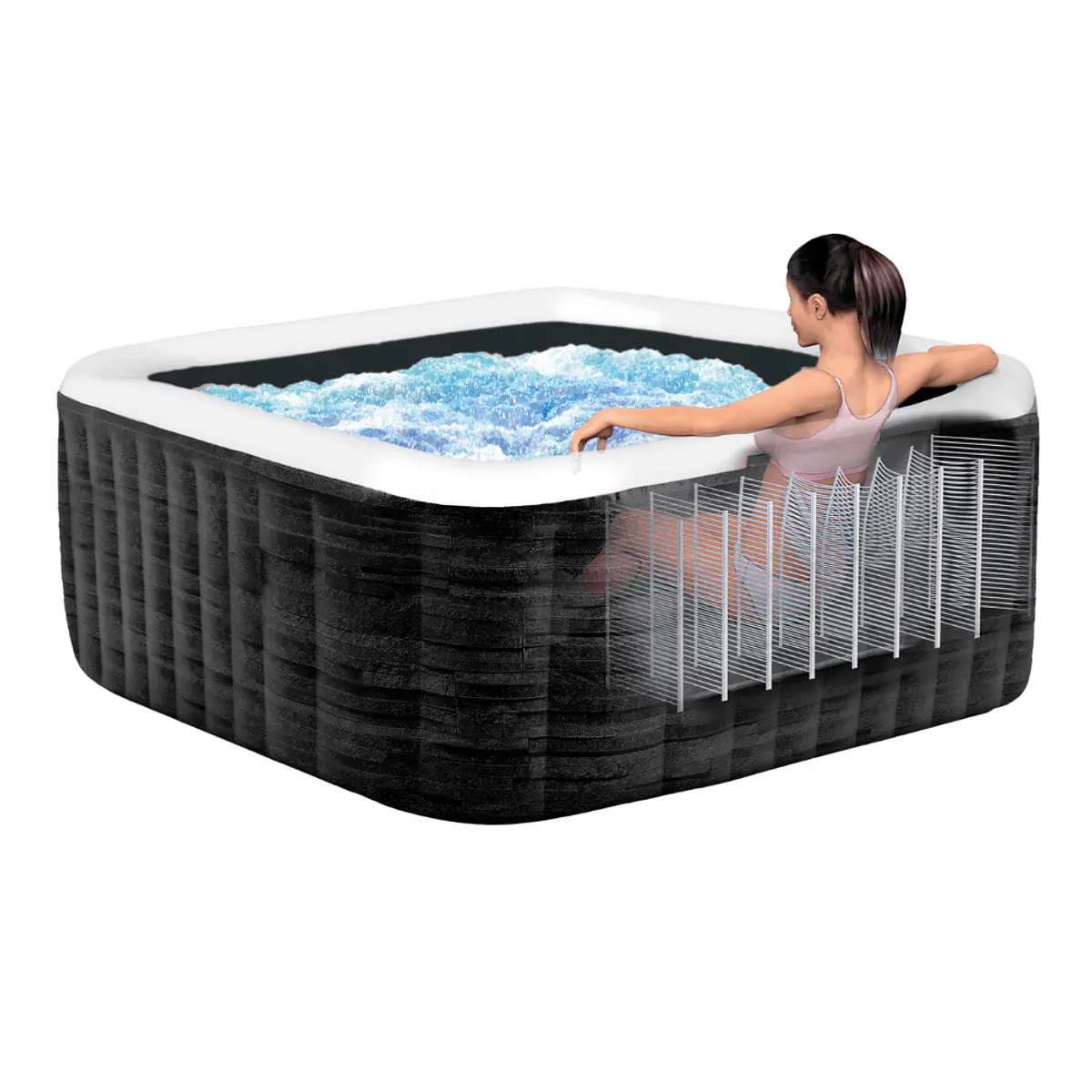 Spa Hot Tub Inflable Intex Greystone Deluxe SPA 6 Personas