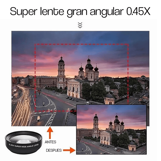 Lente Gran Angular + Macro Ojo De Pez Para iPhone / Samsung