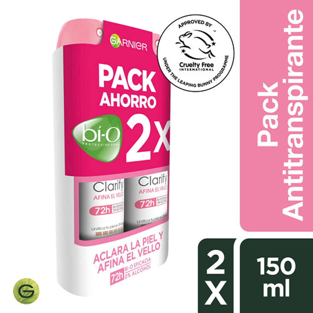 Pack 2X Antitranspirante Bí-o Wmn Spray - GARNIER CLARIFY PE