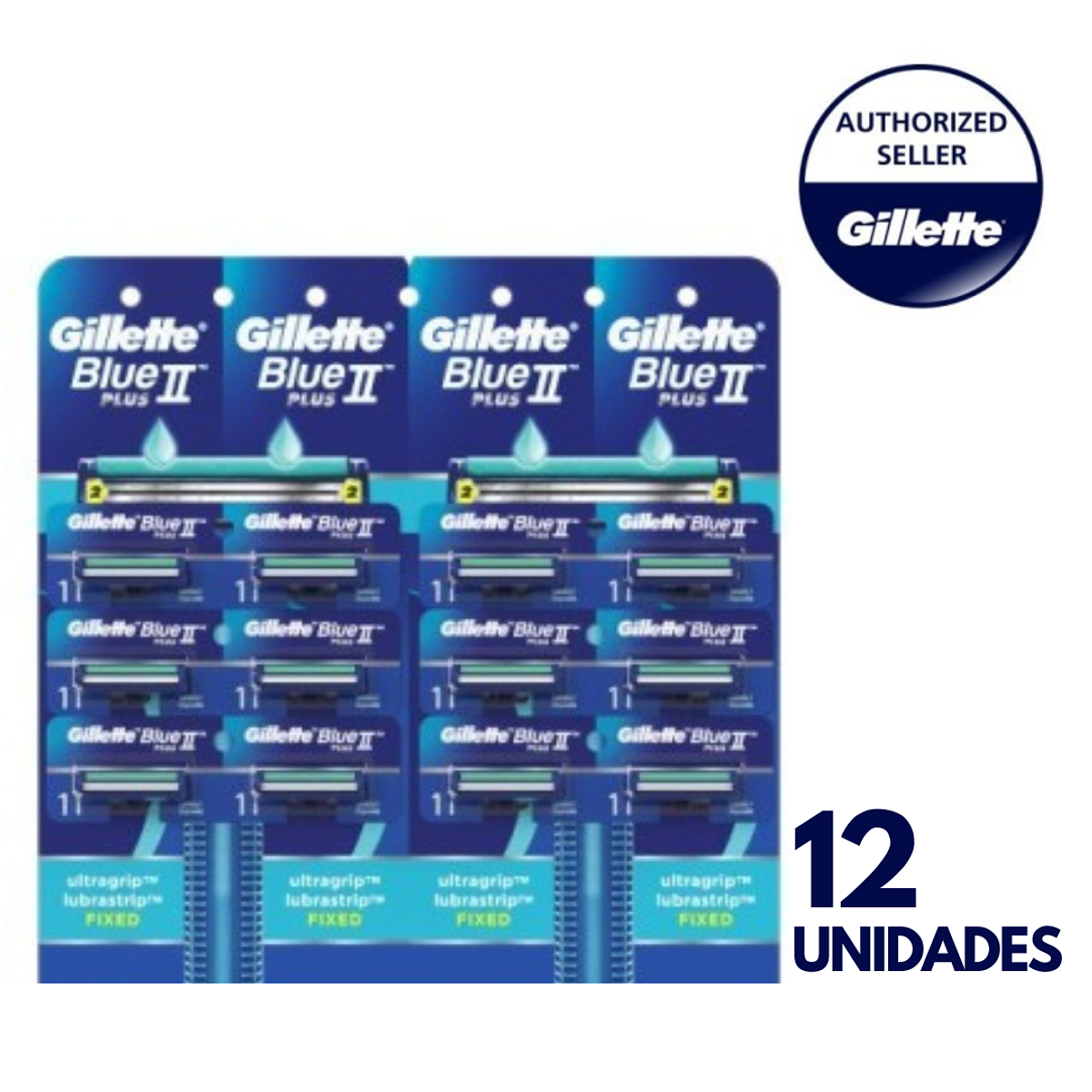 Pack 12 Afeitadoras Blue II Plus - GILLETTE