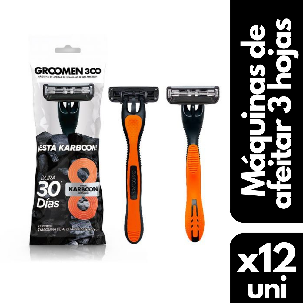 x12 Maquinas de Afeitar Desechables 300 - GROOMEN