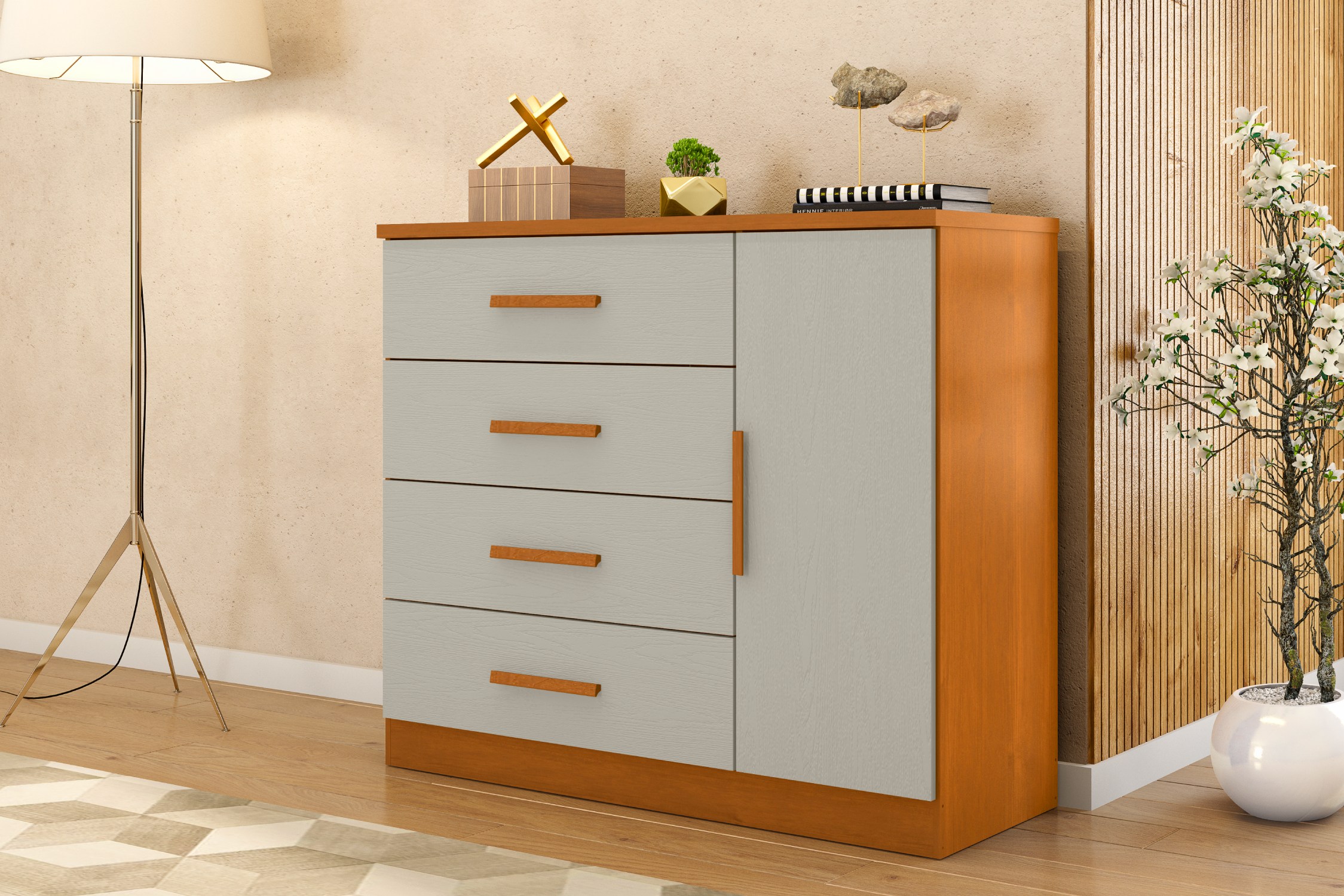 Comoda Con Puerta Arena Caramelo