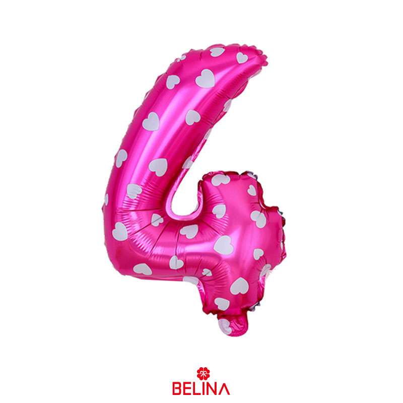 Globo Número 4 Rosa 16 Pulgadas - Belina Cotillón