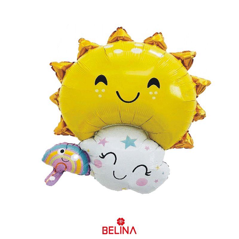 Globo Metalizado Sol Y Nube 59x77cm - Belina Cotillón